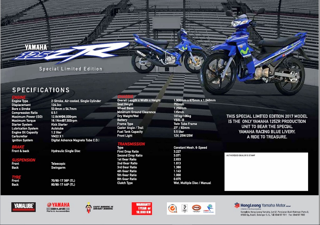 Yamaha 125ZR MotoGP Edisi Terhad - Siap Ada Nombor Siri Beb