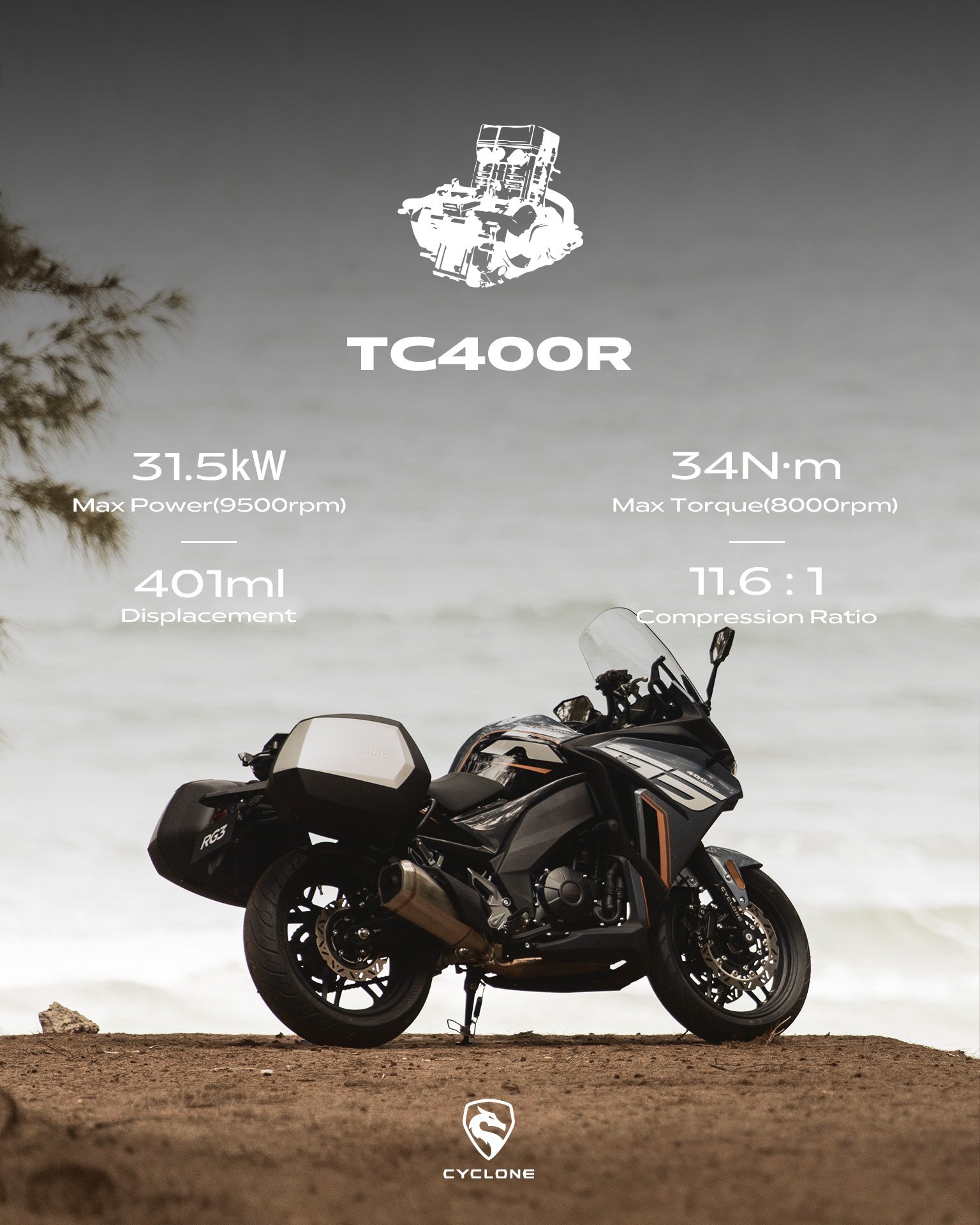 Zongshen Cyclone RG3 (2021) - Sport Touring 400cc dengan Gaya Abang Besar