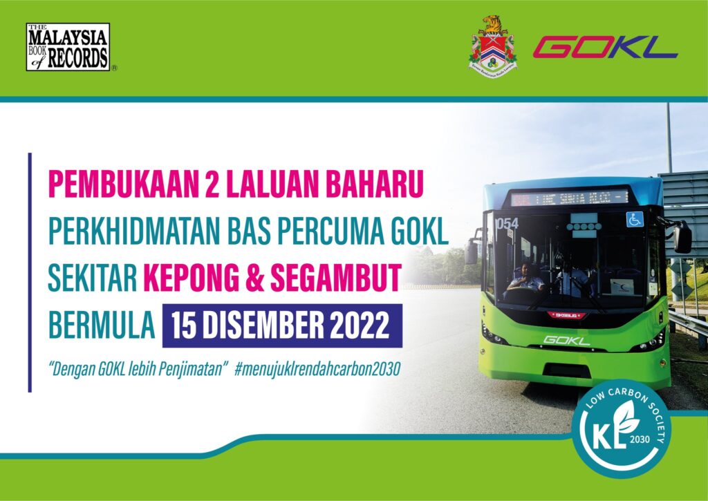 DBKL Tambah Dua Lagi Laluan Baharu Bas Percuma GoKL di Kepong, Segambut